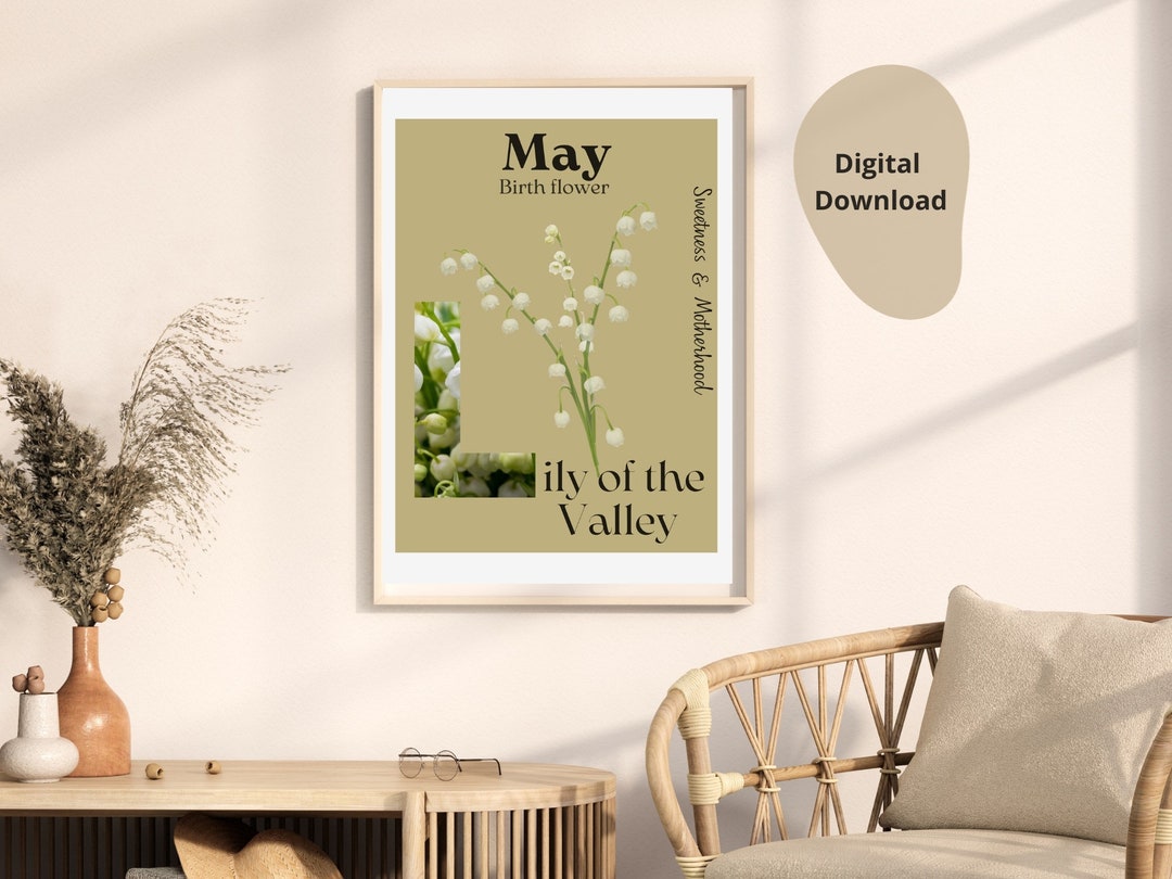 Birth Month Flower May Digital Printable Gift Birthday Floral Flower - Etsy