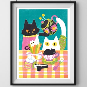 Kitten Nursery - Poster | Fine Art Print | Cat Folk Art Bedroom Wall ...