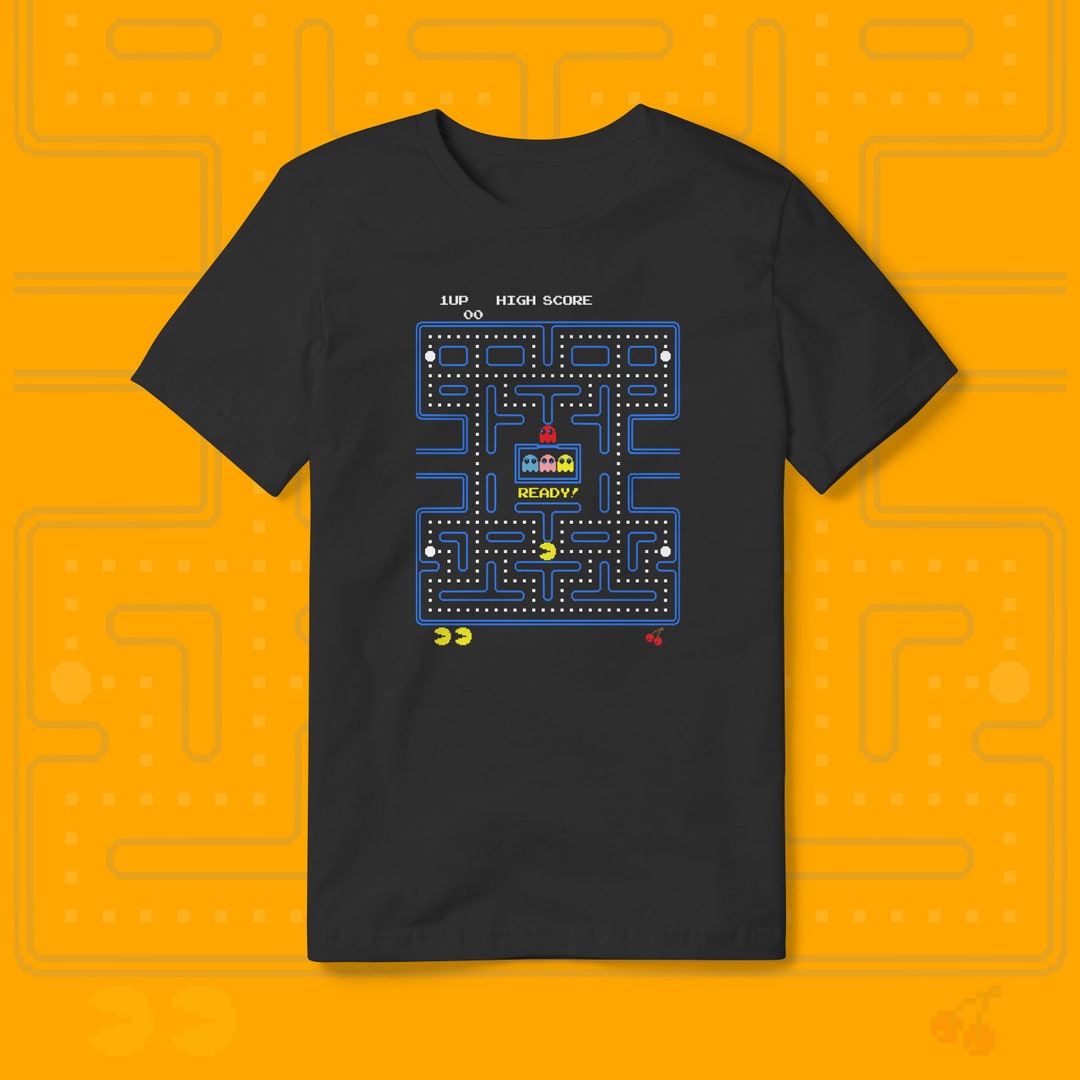 Pacman 1980s Arcade Ready Screen Retro Gamer Gaming T-shirt - Etsy UK