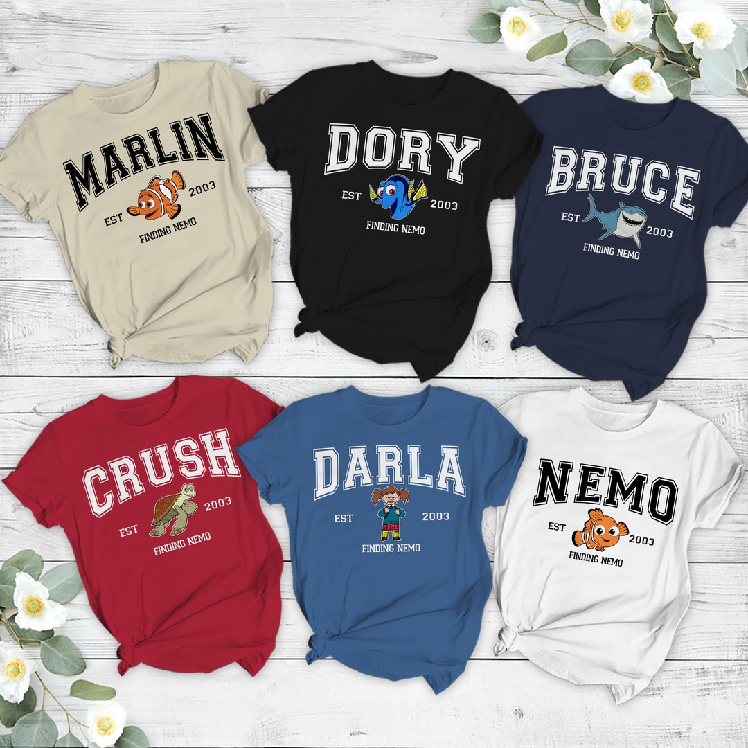 Retro Disney Finding Nemo All Characters Est 2003 Group Custom Vintage ...