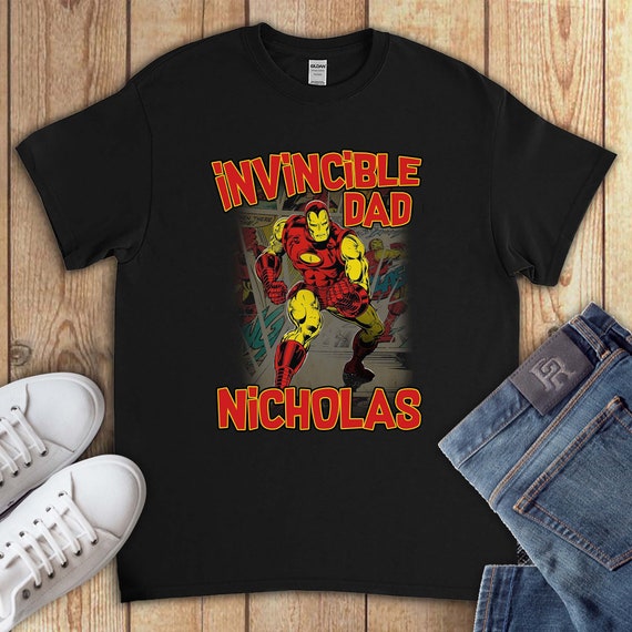 Invincible Dad Marvel Iron Man Custom Name Father's Day | Etsy