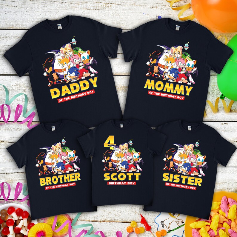 Family Matching Sonic the Hedgehog Birthday Shirt Classic - Etsy