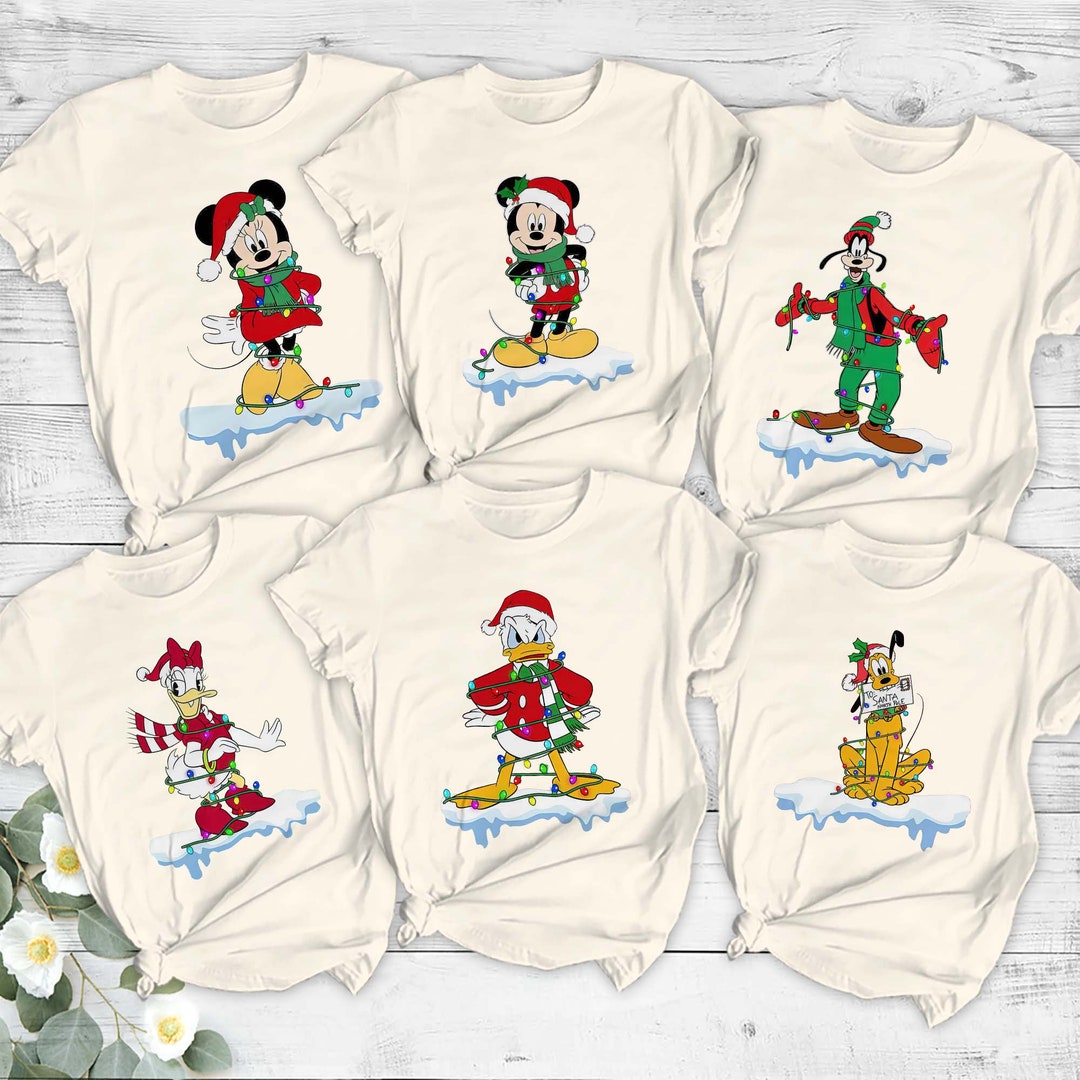 Disney Santa Mickey and Friends Christmas Snow Shirt Mickey - Etsy