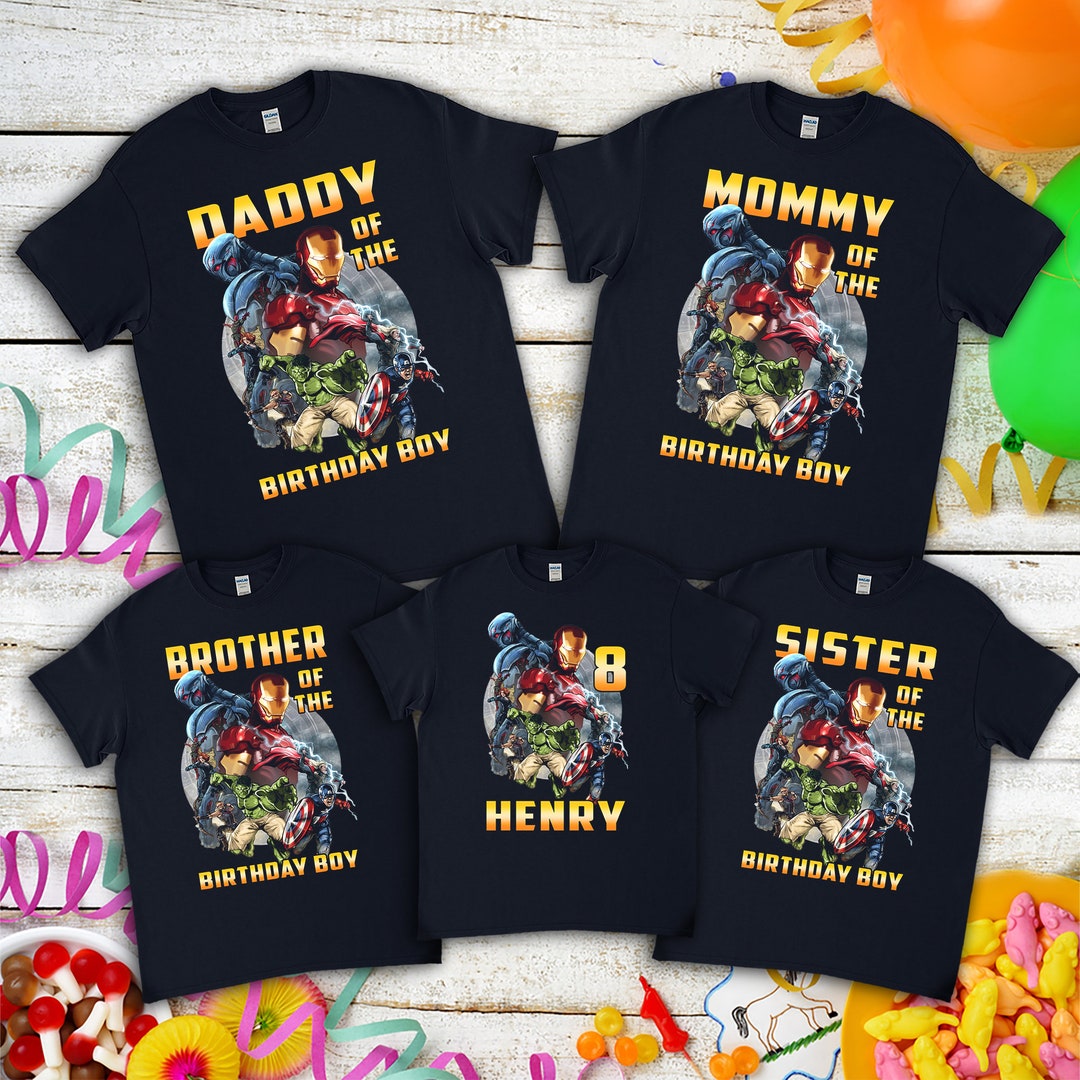 Family Matching Marvel Avengers Birthday Shirt, Superhero Family ...