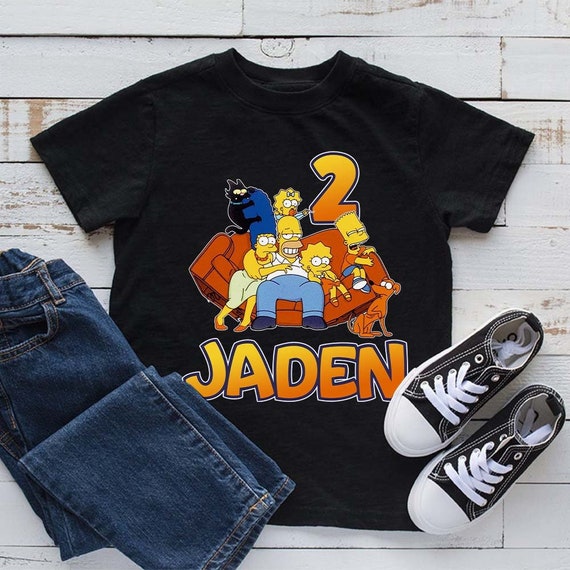 The Simpsons Family Personalized Name Birthday T-shirt for Boy | Etsy