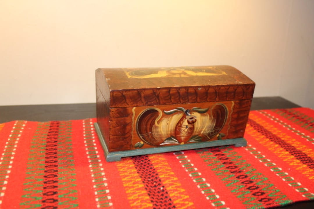 Antique Scandinavian Norwegian Swedish Rosemaling Painted Folk Art ...