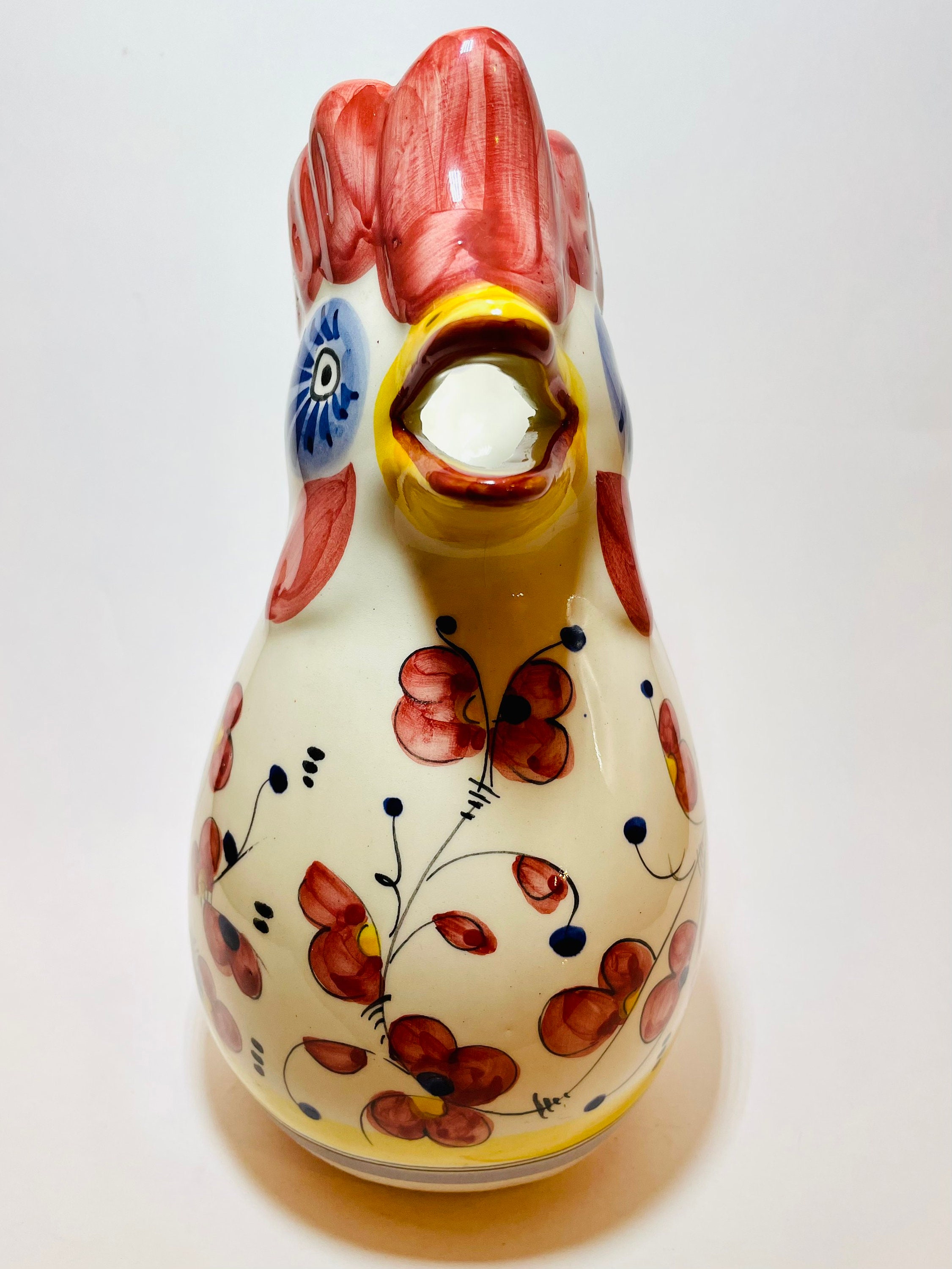 Vintage Rooster Pitcher, Handpainted, Ceramic Rooster, Farmhouse ...