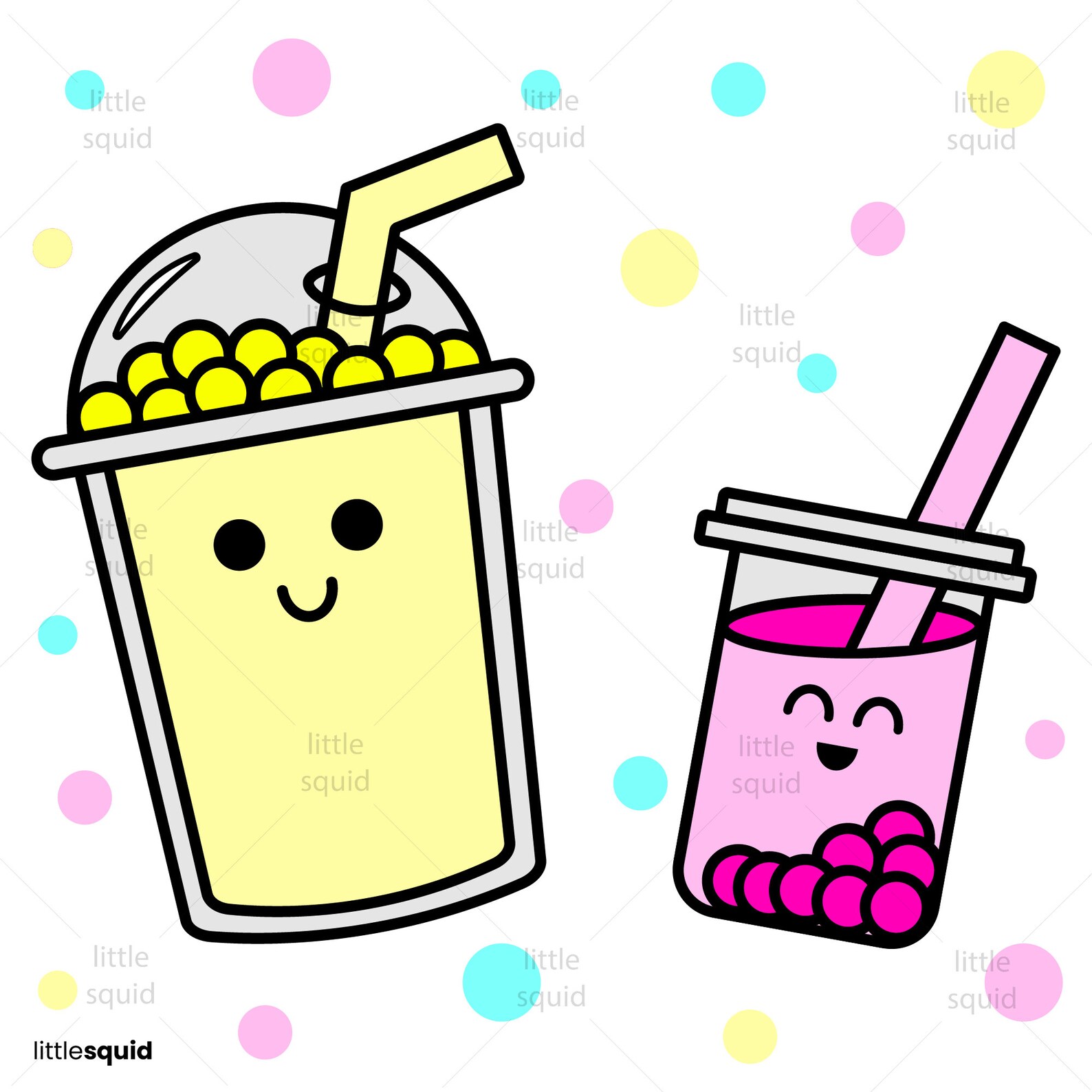 Kawaii Bubble Tea Friends | Kawaii Art | Cute Bubble Tea Friends ...