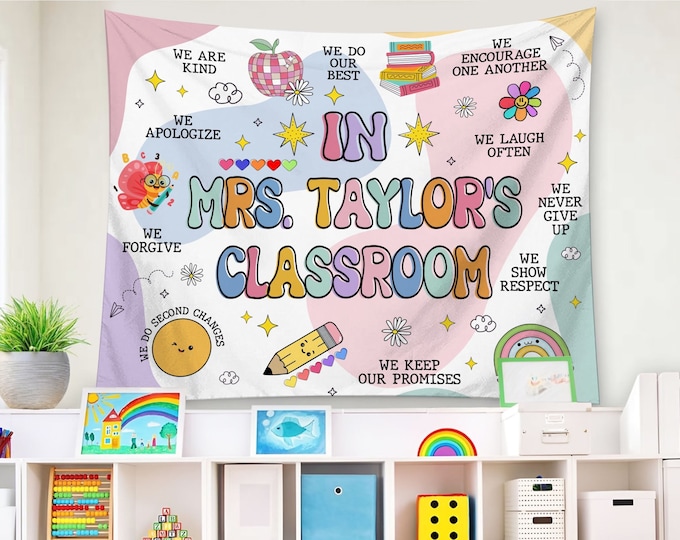 Classroom Decor, Composition Notebook Theme, Custom Classroom Tapestry ...