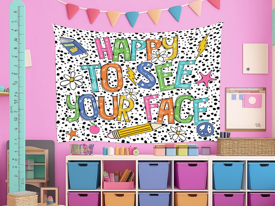 Welcometeacher Banner, Classroom Decoration Tapestry, Happy to See Your ...