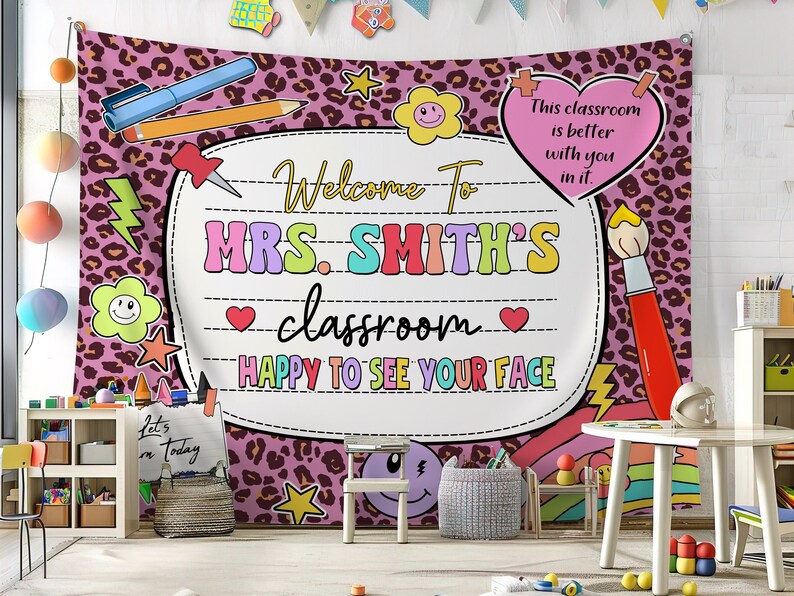 Custom Teacher Classroom Tapestry, Teacher Tapestry Wall Hanger ...