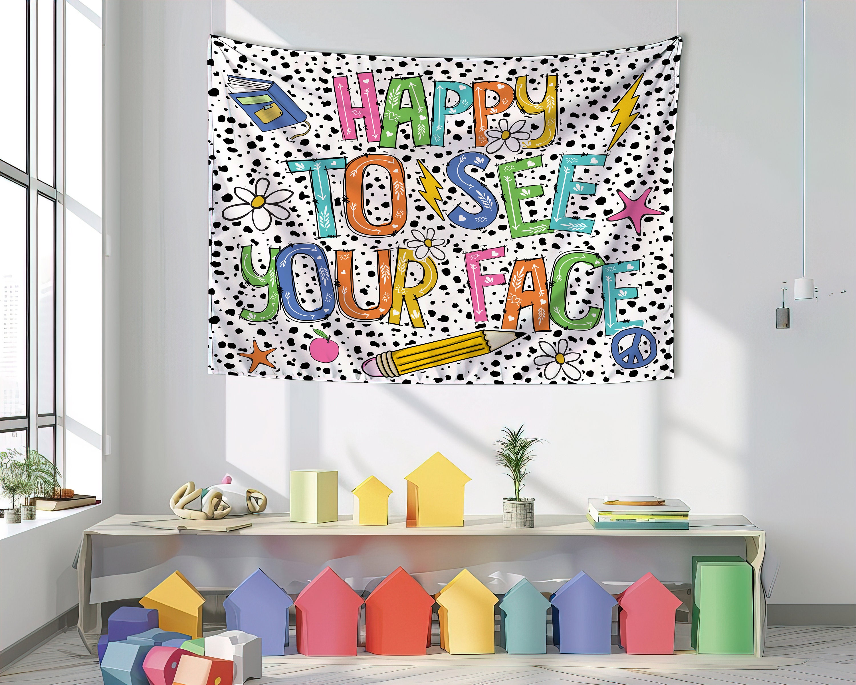 Welcometeacher Banner, Classroom Decoration Tapestry, Happy to See Your ...