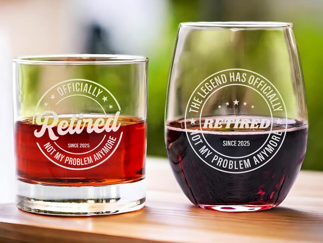 Custom Retirement Whiskey Glass the Legend Has Retired Happy Retirement ...