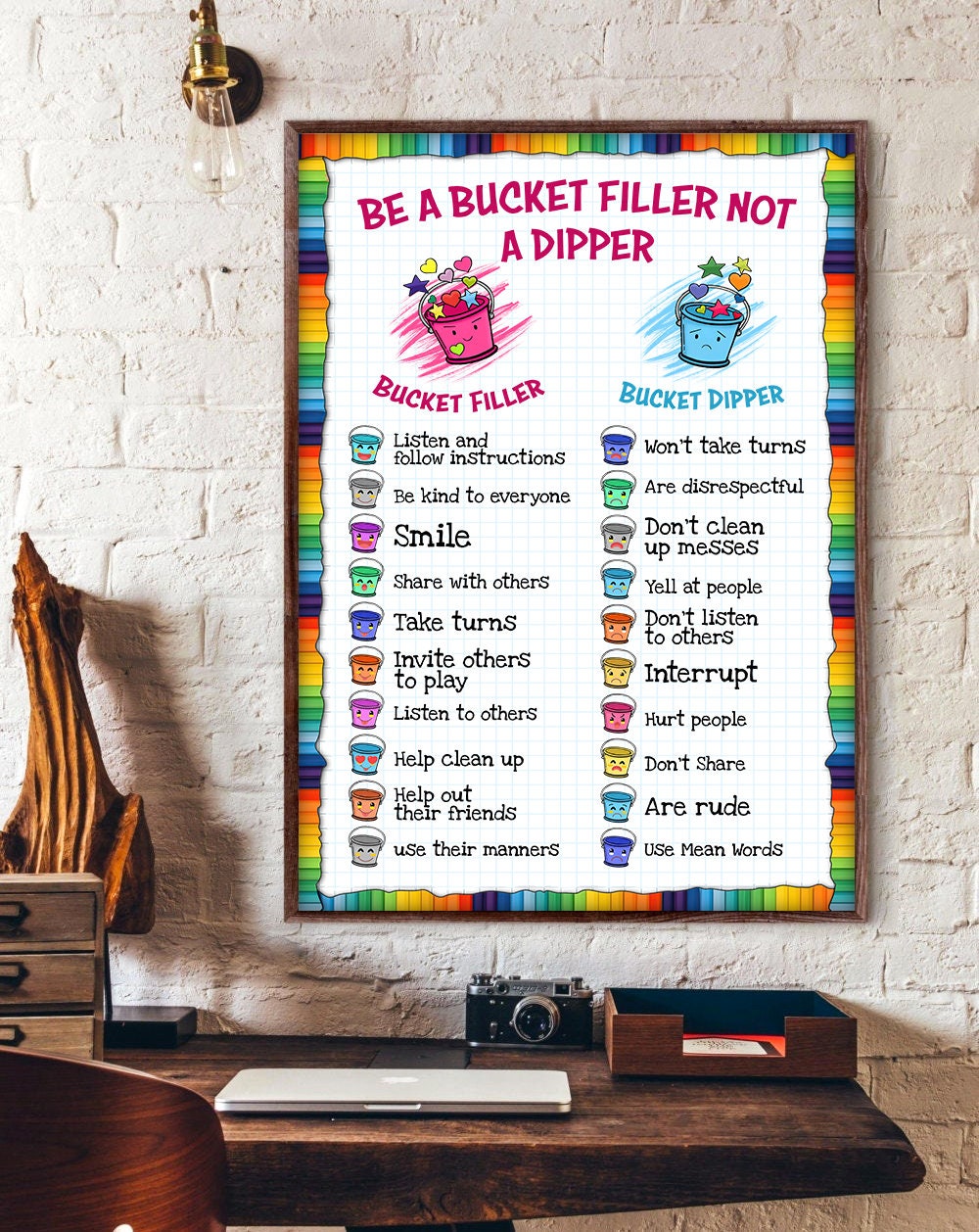 Classroom Decoration, Be A Bucket Filler Not A Dipper Poster, Classroom ...
