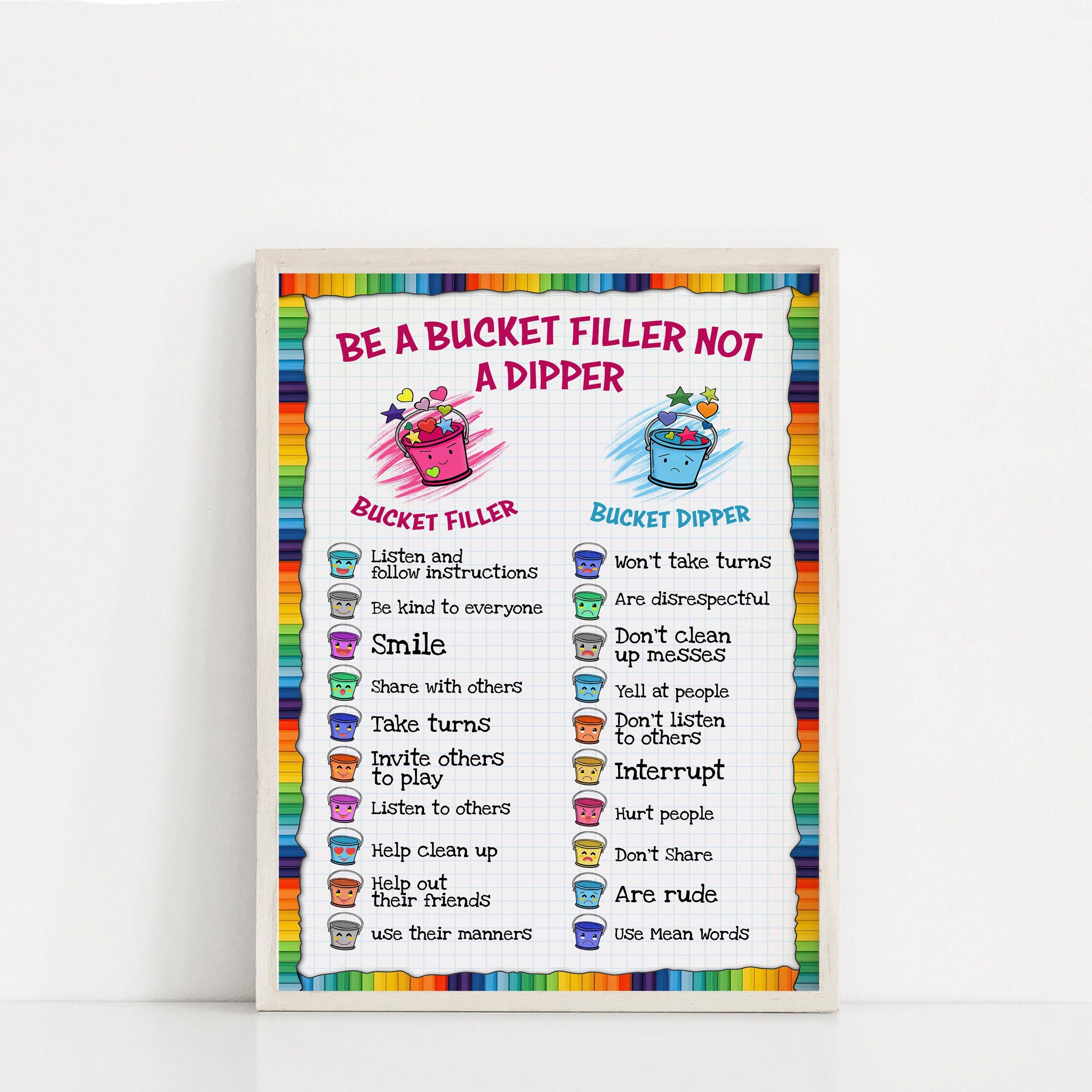 Customized Posters Classroom Decoration, Be A Bucket Filler Not A ...