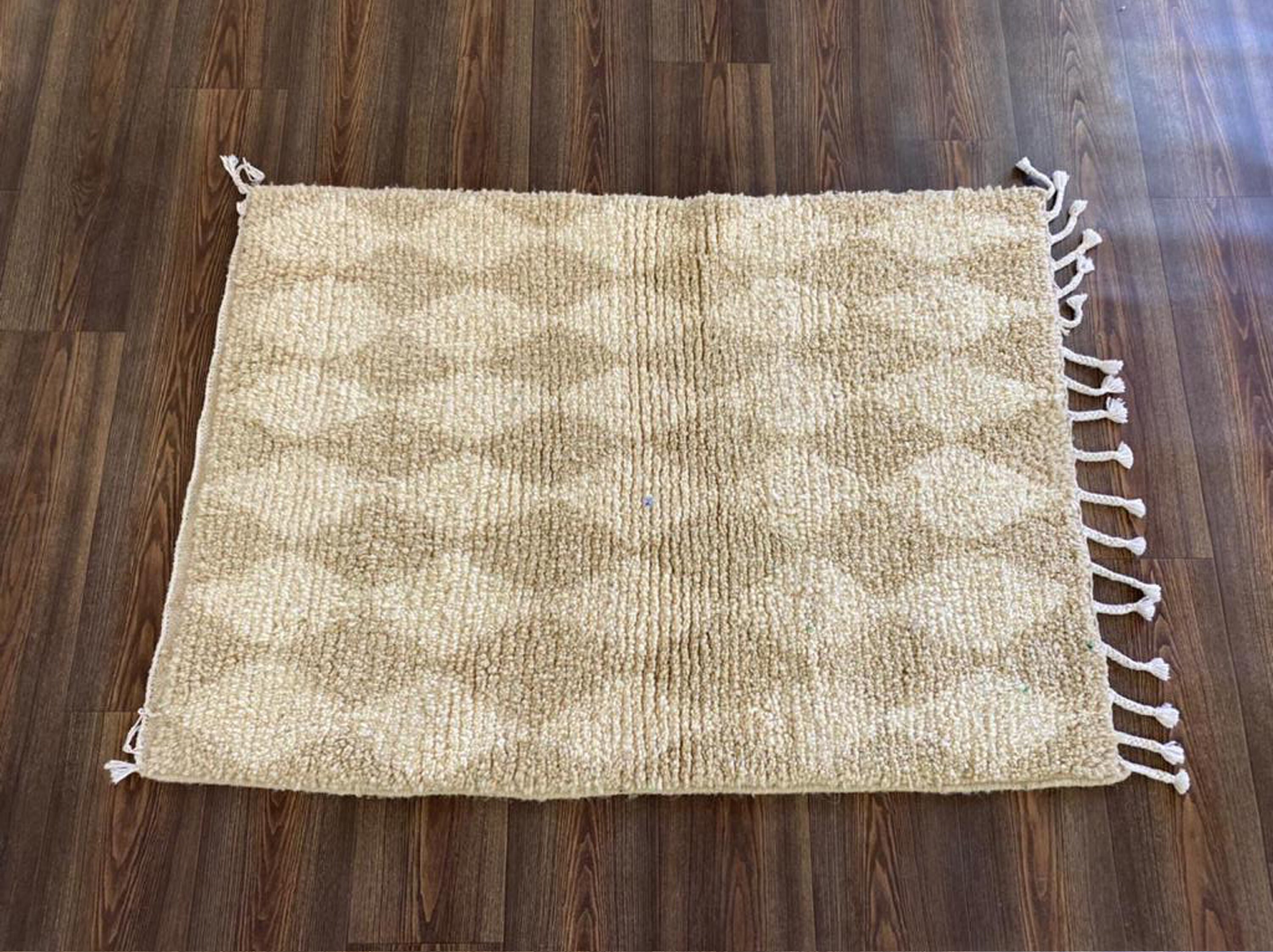 Handmade Moroccan Berber Rug Beige and White Wool Diamond - Etsy