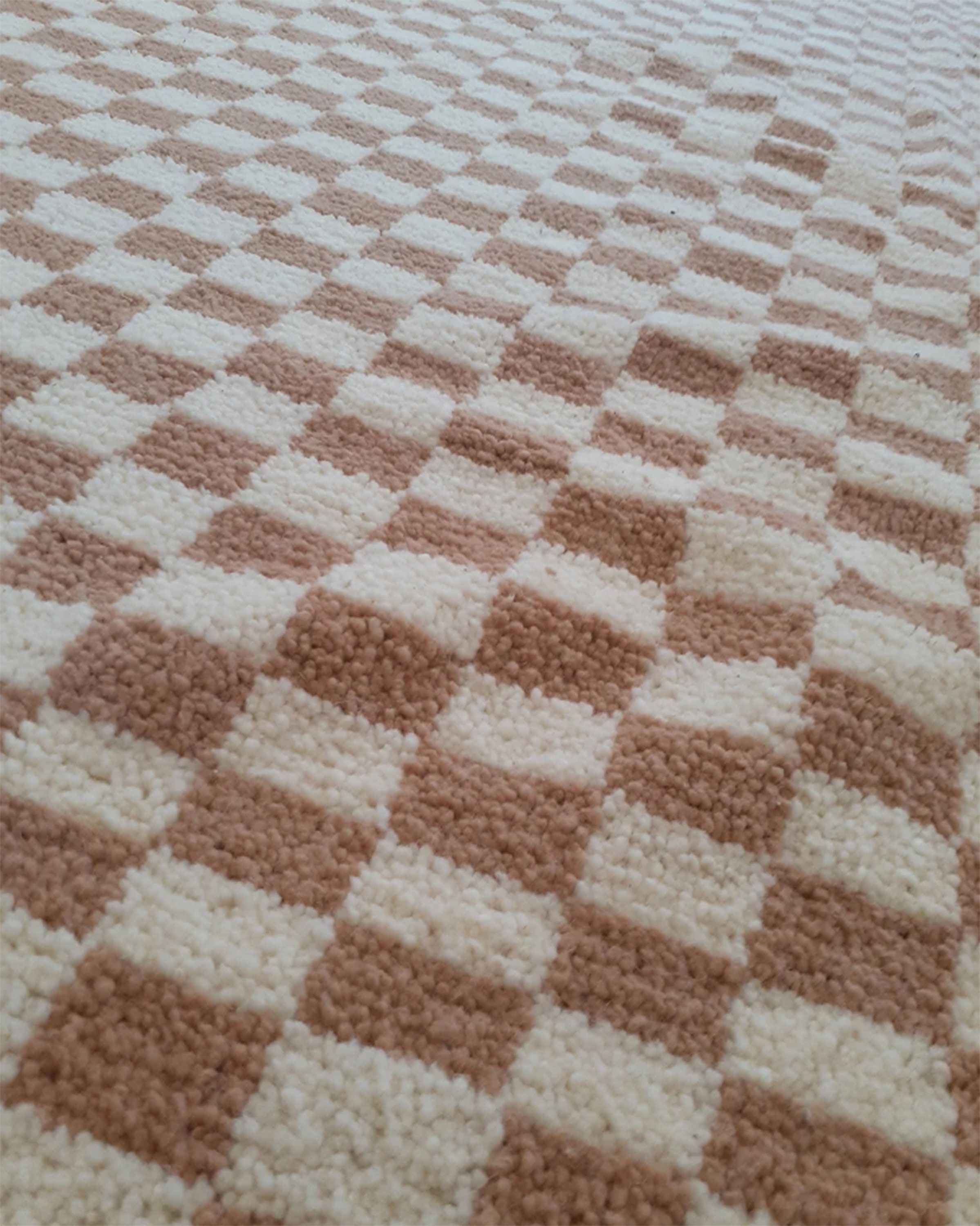 Brown and White Checkered Rug, Beni Ourain Checkerboard Rug, Moroccan ...