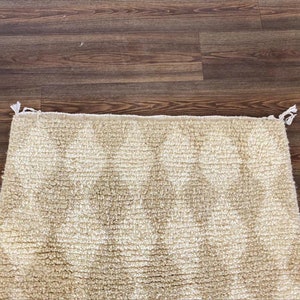 Handmade Moroccan Berber Rug, Beige and White Wool Diamond Rug, Custom ...
