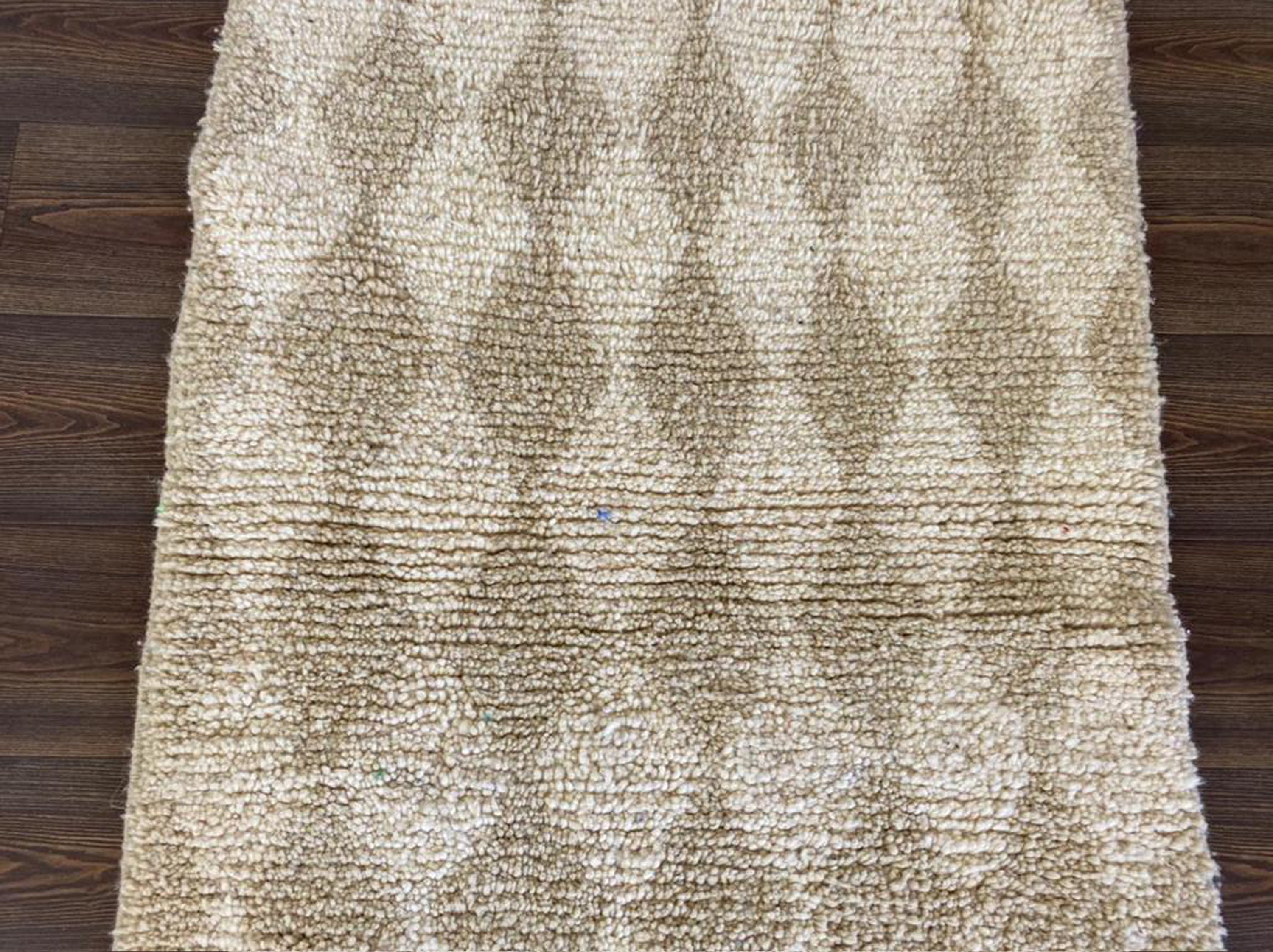 Handmade Moroccan Berber Rug Beige and White Wool Diamond - Etsy