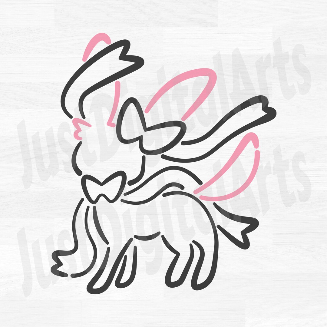 Sylveon Pokemon Outline Digital Download, Instant Download, Svg, Png ...