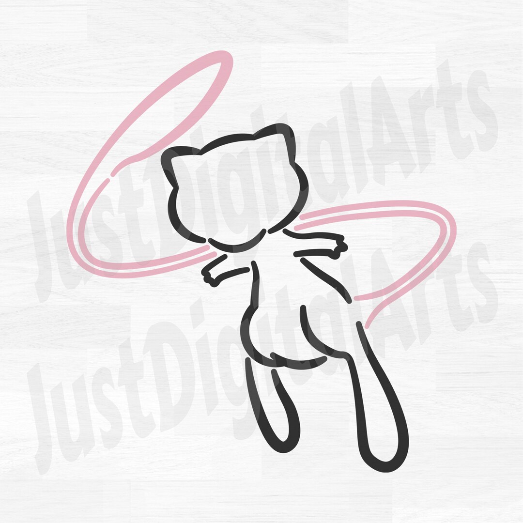 Mew Outline Digital Download Instant Download Svg Png - Etsy Australia