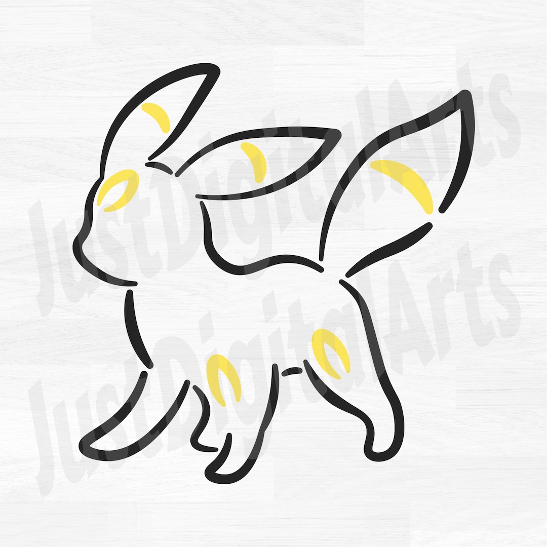 Umbreon Pokemon Outline - Digital Download, Instant Download, Svg, Png ...