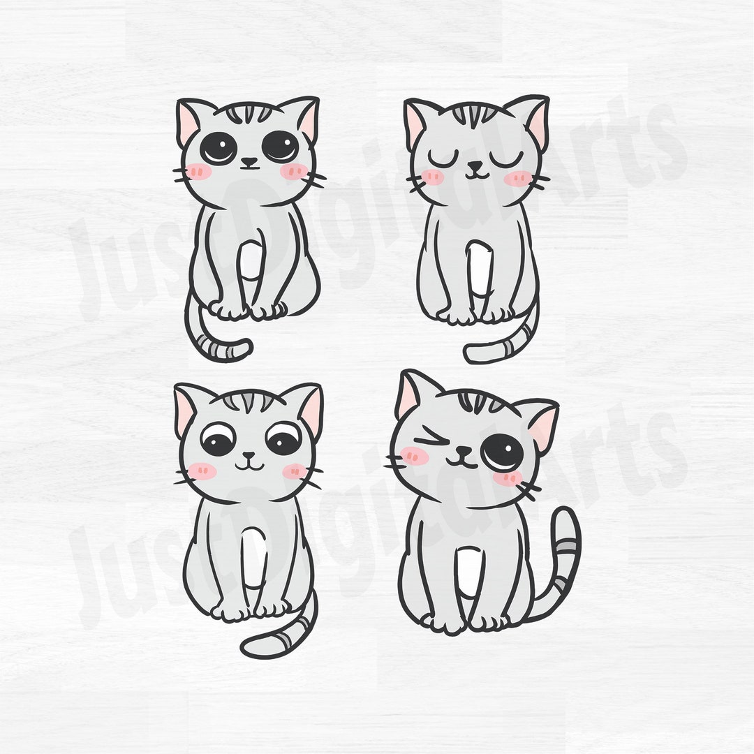 Bundle 4 Sitting Cats - Digital Download, Instant Download, Svg, Png ...