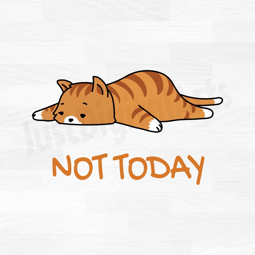 Lazy Orange Cat Digital Download Instant Download Svg Png