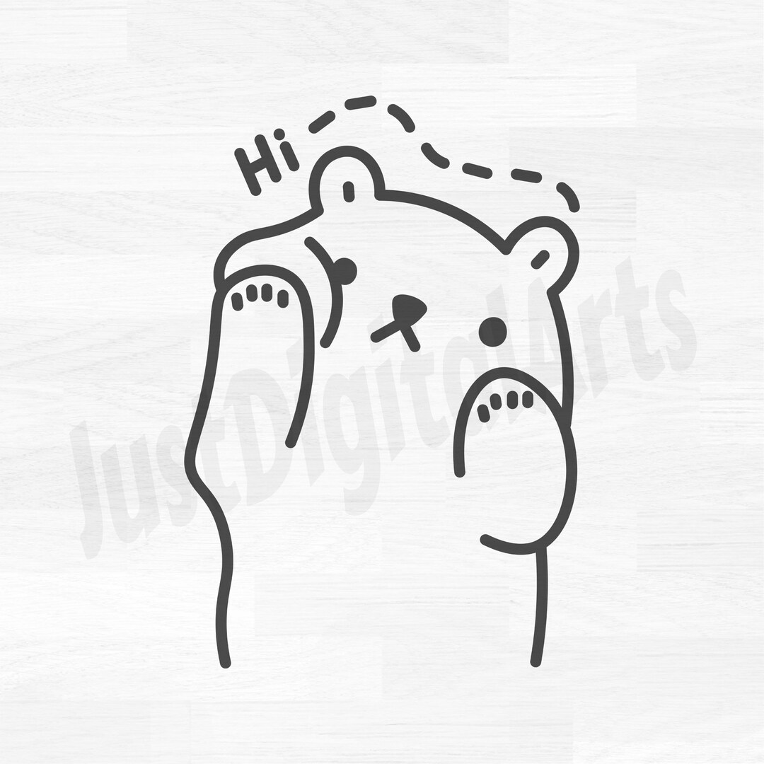 Hi Bear - Digital Download, Instant Download, Svg, Png, Jpg Included - Etsy