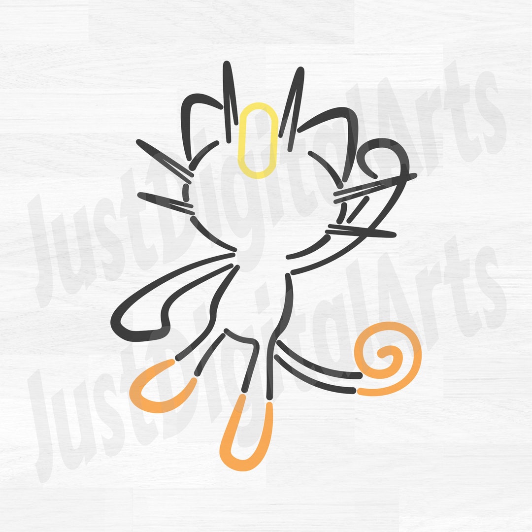 Meowth Pokemon Outline - Digital Download, Instant Download, Svg, Png ...
