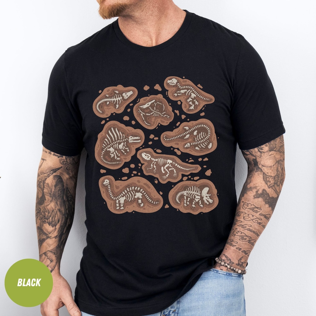 Dinosaur Skeleton Fossil T-shirt, Dinosaur Gifts, Paleontology, Science ...