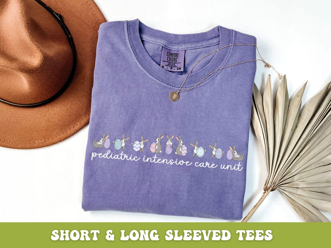 Cute Easter Bunny PICU Nurse Shirt Pediatric Intensive Care Unit ...