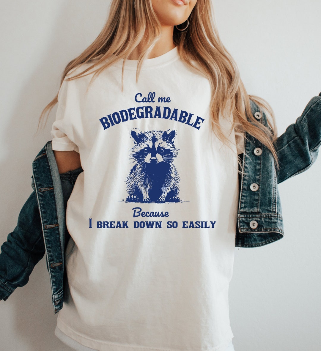 Call Me Biodegradable Funny Meme T-shirt, Retro Funny Racoon Tee ...