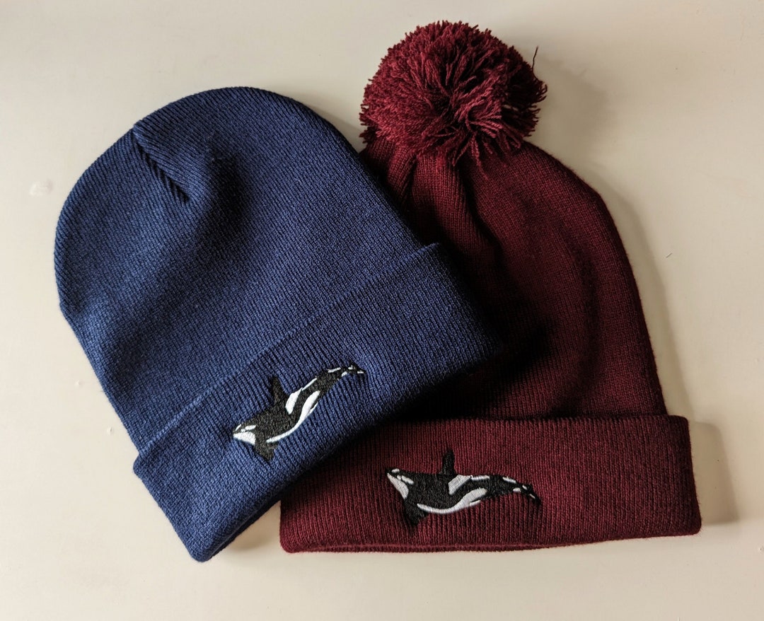 Embroidered Orca Beanie Hat, Orca Gifts, Whale Gifts, Simple Custom ...