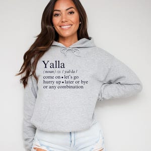 Funny Yalla Arabic Definitions Hoodie, Custom Arabic Hoodie, Arabic ...
