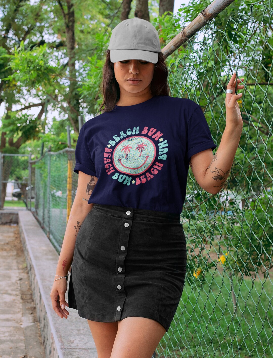 Women's Beach Bum Smiley Face T Shirt Retro T Shirt - Etsy