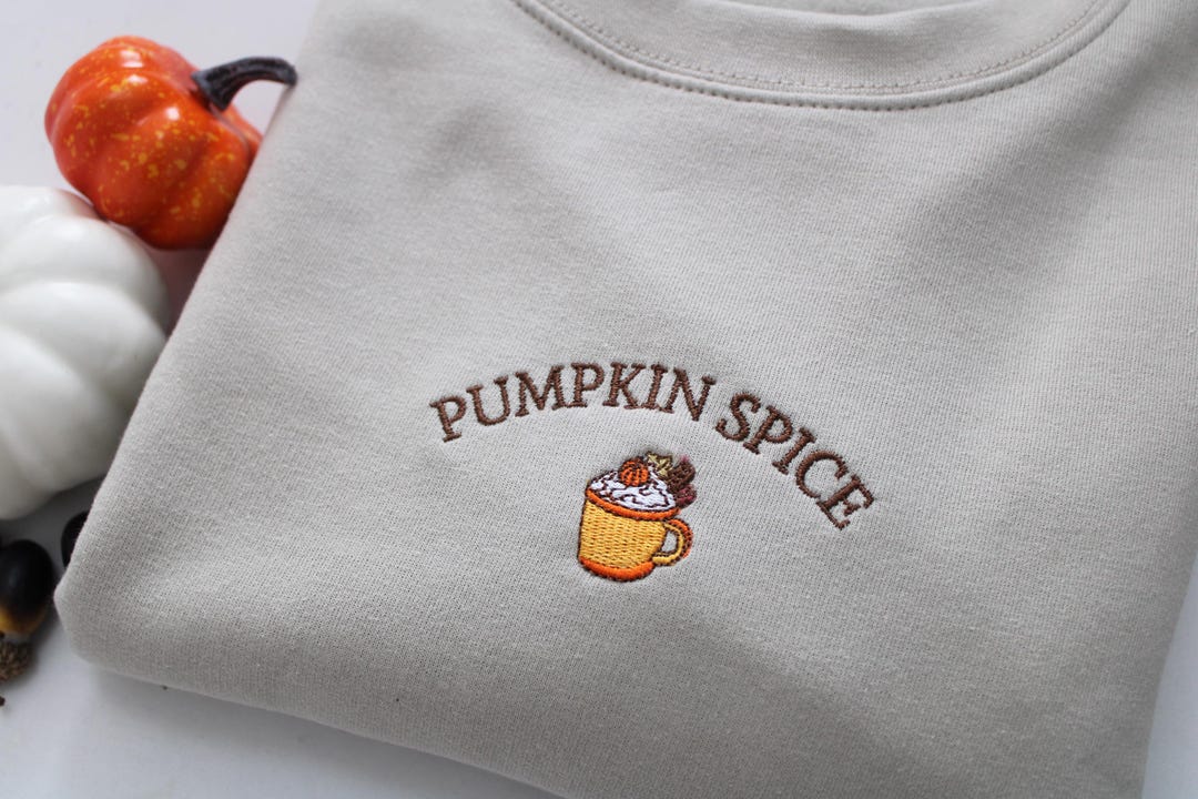 Embroidered Pumpkin Spice Sweatshirt, Pumpkin Spice Latte Sweater ...