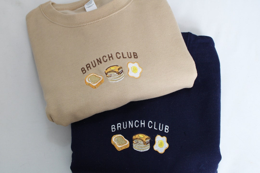 Embroidered Brunch Club Sweatshirt, Embroidered Brunch Crewneck, Brunch ...