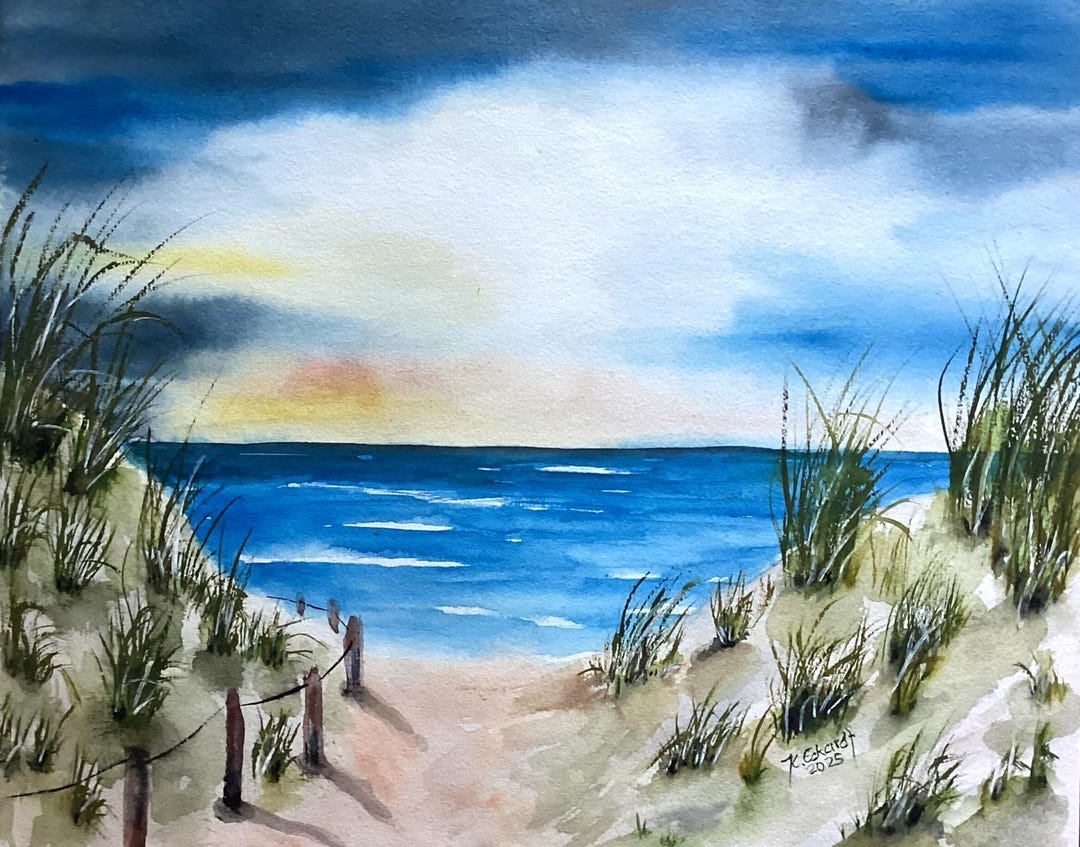 Original Watercolor Landscape Baltic Sea Sea Gift Maritime Sea Ocean ...