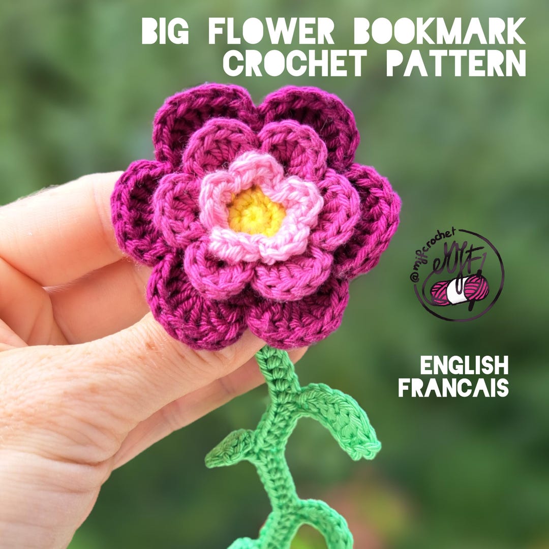 Big FLOWER BOOKMARK Crochet PATTERN - Etsy