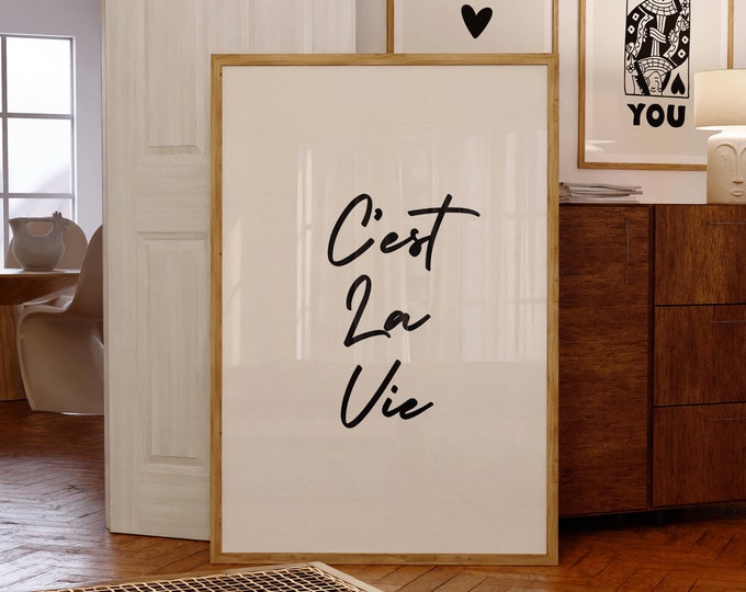 C'est La Vie, French Poster, Printable Art, Gift for Friend - Etsy Canada