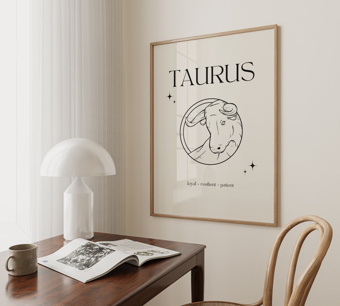 Taurus Print Instant Digital Download Poster, Minimalist Taurus Poster ...