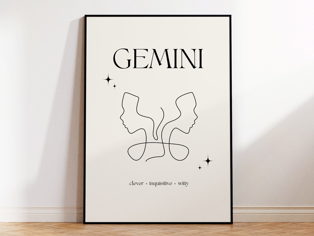 Gemini Print Instant Digital Download Poster, Minimalist Gemini Poster ...