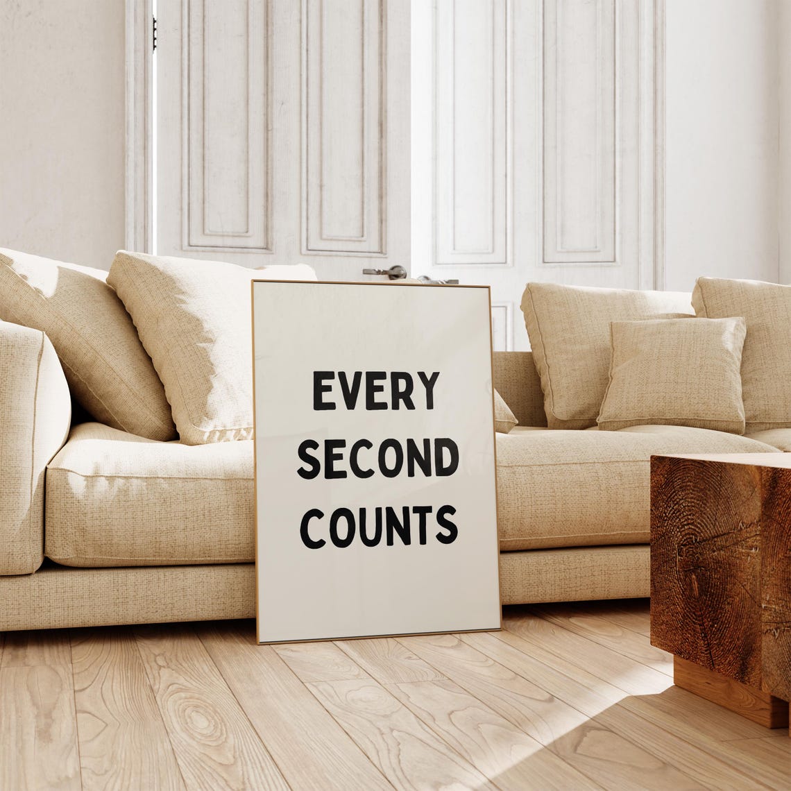 Every Second Counts Print • Motivational Quote Wall Art • Trendy Saying ...