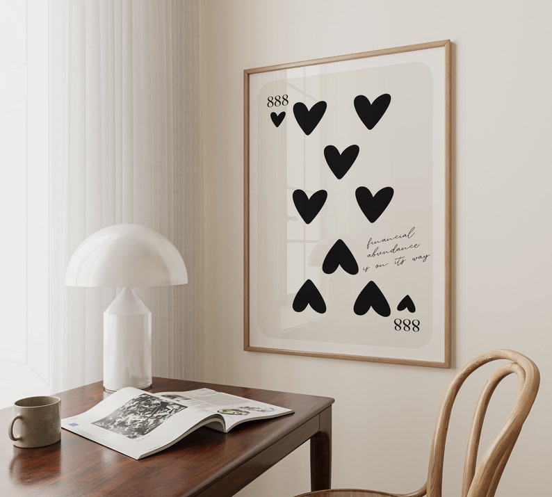 Playing Card Print, Angel Number 888 Poster Instant Digital Download ...