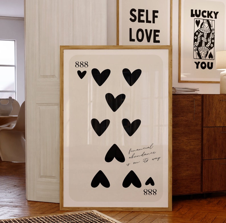 Playing Card Print, Angel Number 888 Poster Instant Digital Download ...