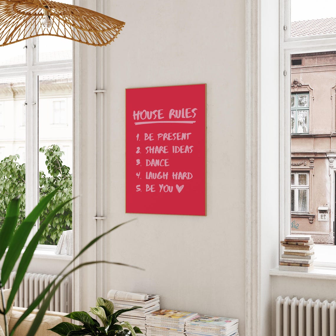 House Rules Poster Print • Home Quote Wall Art • House Rules List Wall ...
