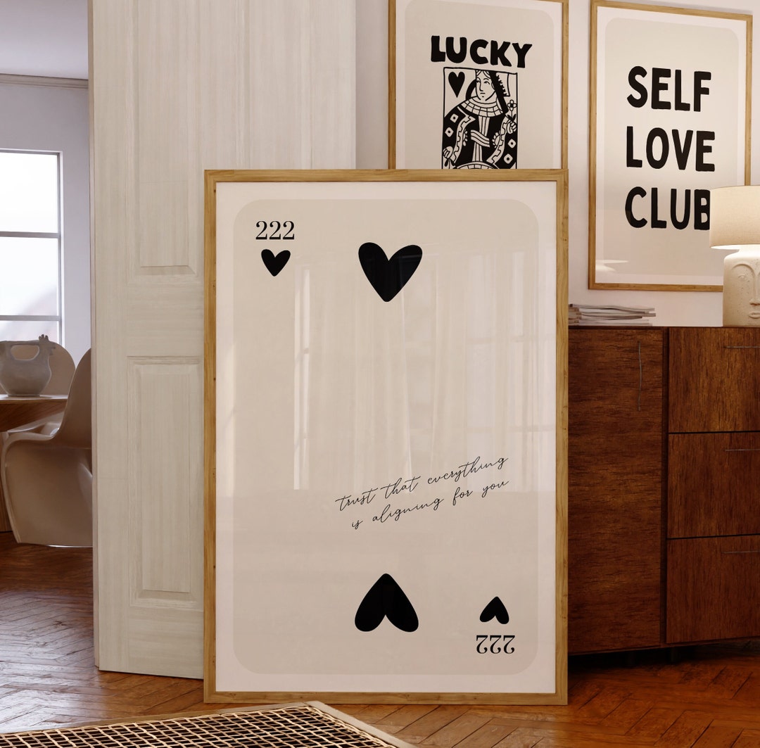 Playing Card Print, Angel Number 222 Poster Instant Digital Download ...