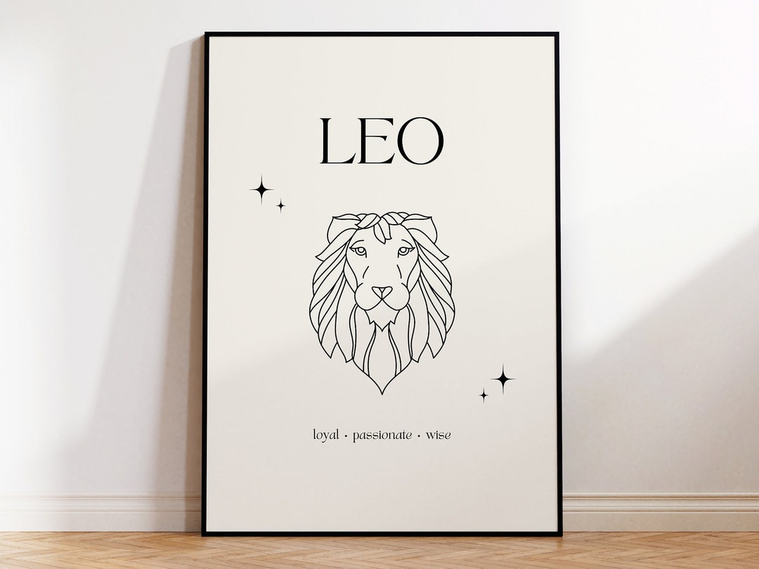 Leo Print Instant Digital Download Poster, Minimalist Leo Poster, Leo ...