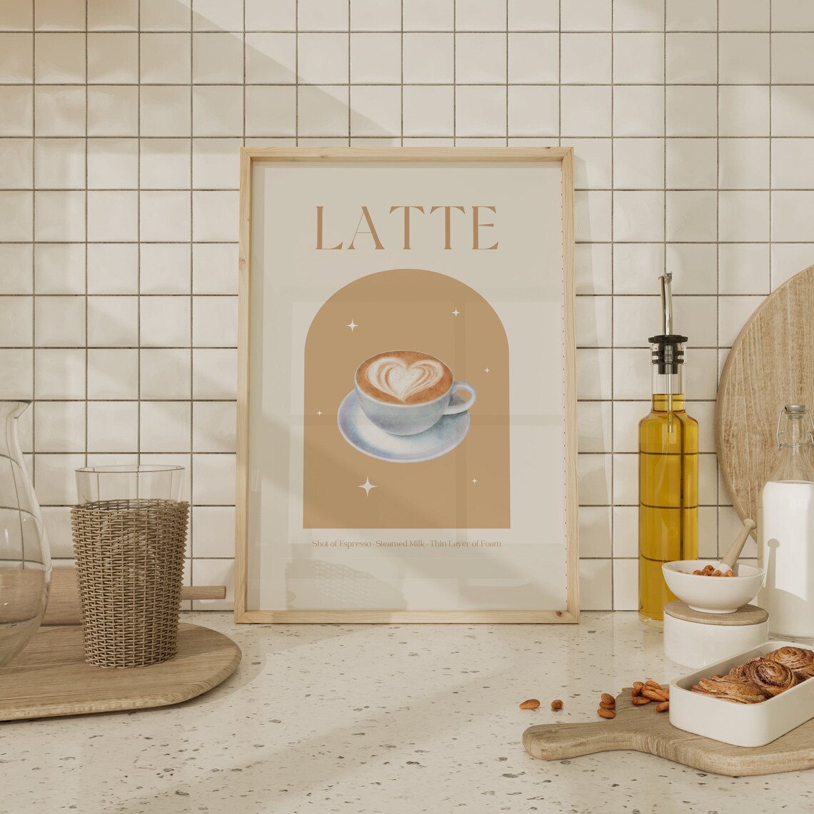 Latte Coffee Print • Coffee Poster • Coffee Nook Wall Art Print ...